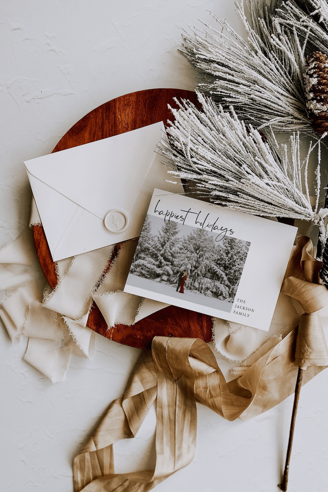 Modern Holiday Card With Photo Template — Happiest Holidays Card ...
