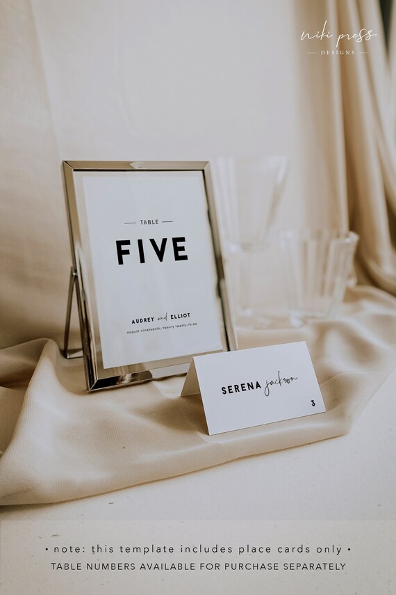 Modern Place Card Template Printable Minimalist Wedding - Etsy