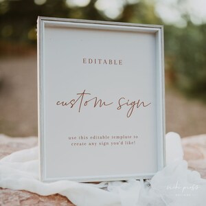 Rust Custom Wedding Sign Template | Desert Wedding Sign 8x10 ...