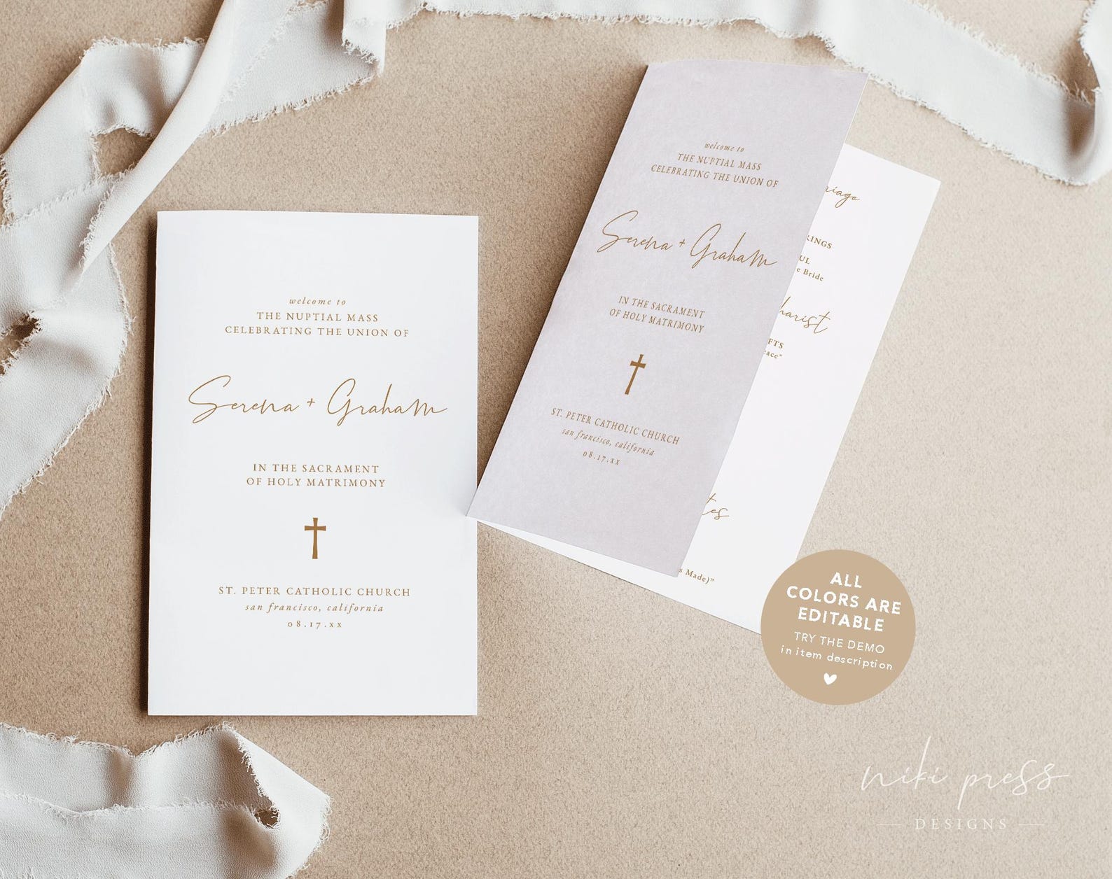 Catholic Wedding Program Template, Catholic Mass Wedding Program ...