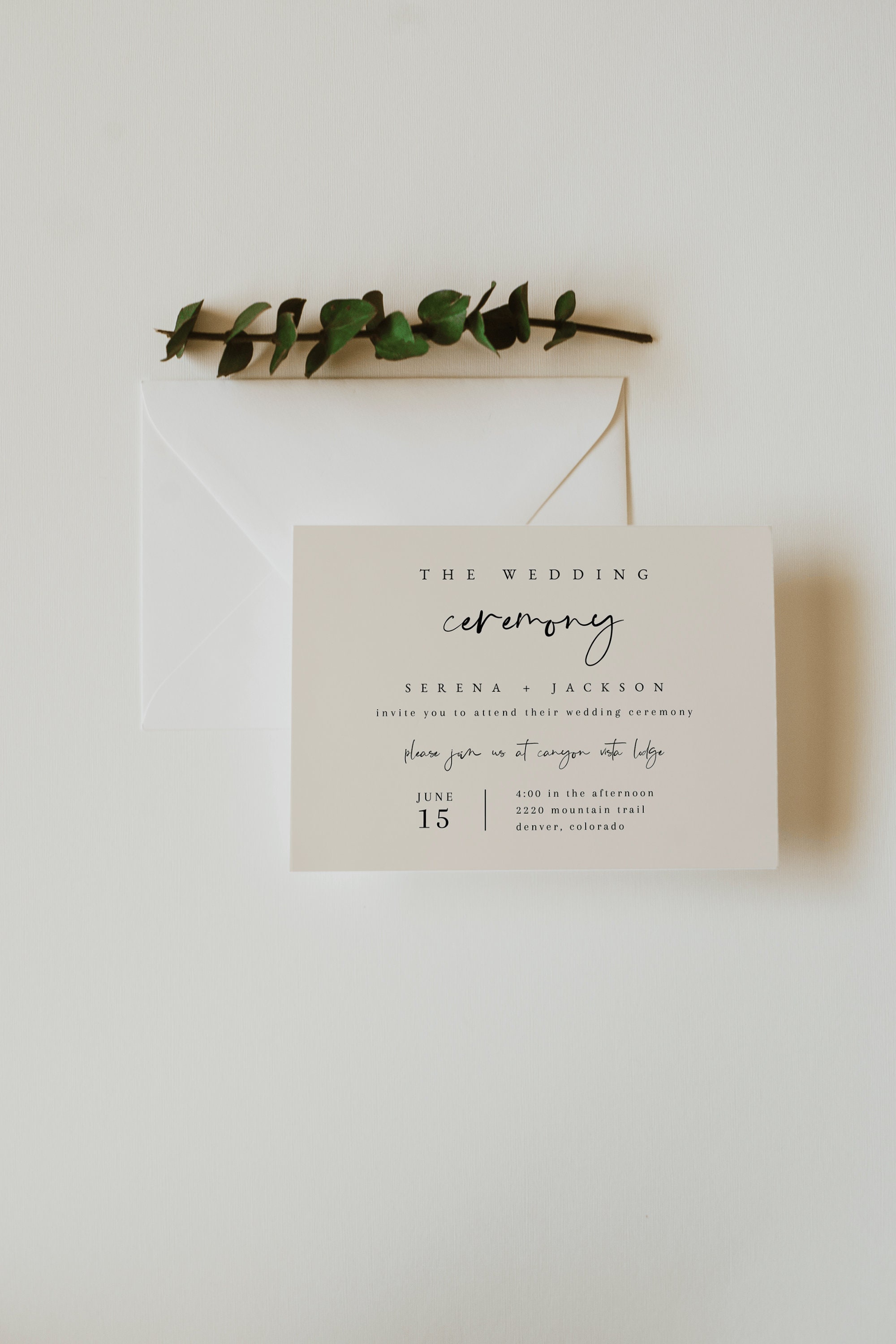 Minimalist Boho Wedding Ceremony Insert Card Template - Etsy