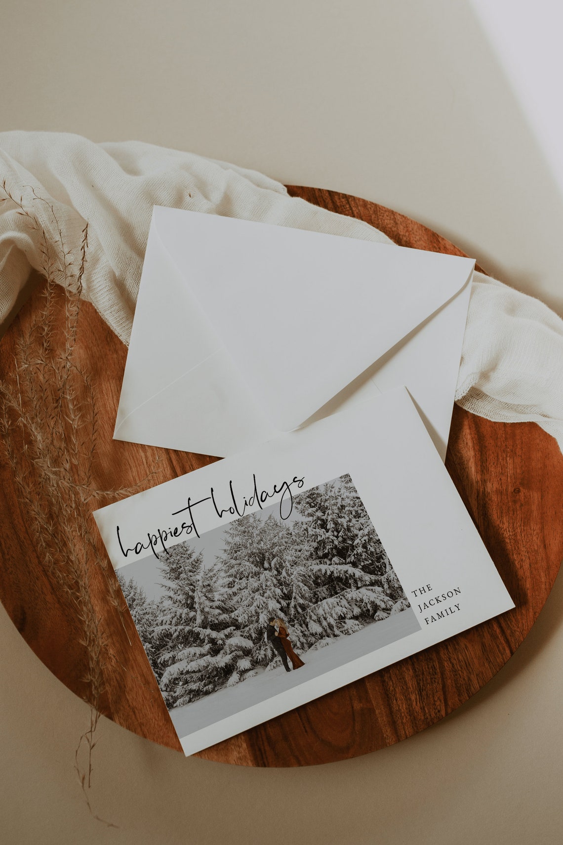 Modern Holiday Card With Photo Template — Happiest Holidays Card ...
