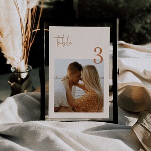 Desert Boho Table Numbers With Photos Template — Photo Table Number ...