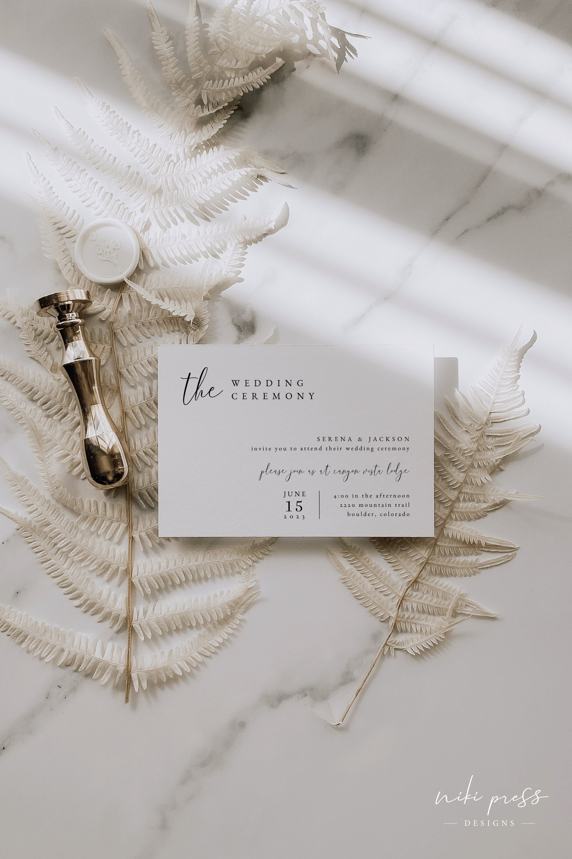 Minimalist Wedding Ceremony Insert Card Template | Printable Wedding ...