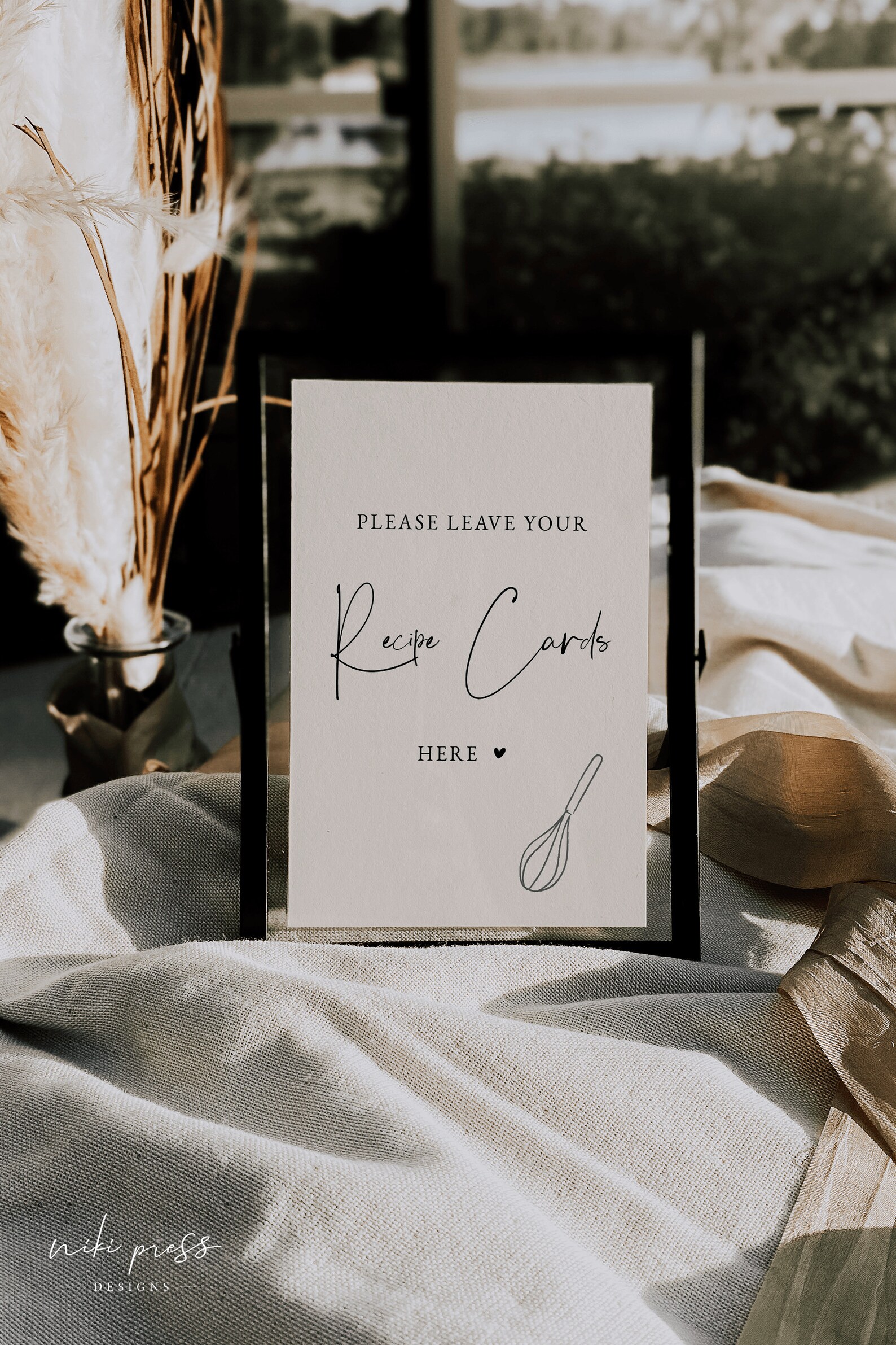 Recipe Card Sign Template Please Leave Your Recipe Cards | Etsy