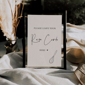 Recipe Card Sign Template — Please Leave Your Recipe Cards Here Sign ...