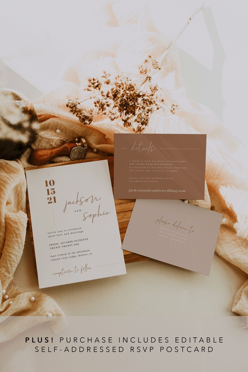 Rust Wedding Invitation Suite — Printable Desert Wedding Invitation ...