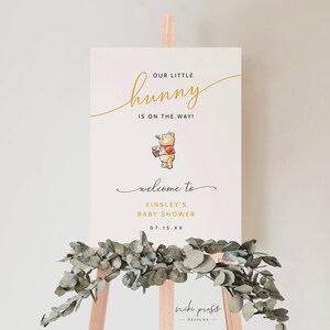 Winnie the Pooh Baby Shower Welcome Sign Template, Pooh Bear Baby ...