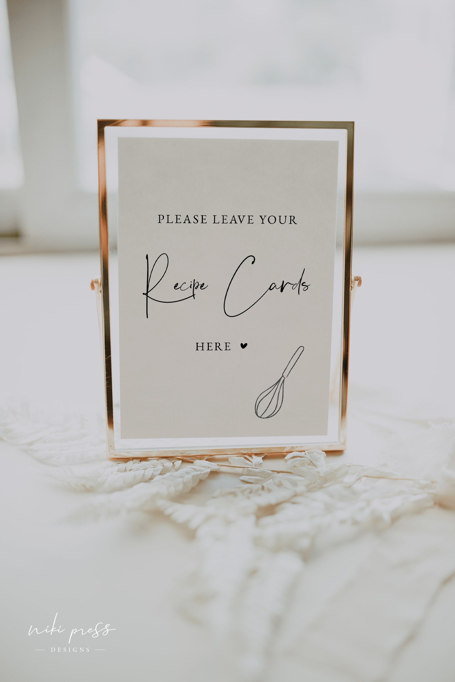 Recipe Card Sign Template Please Leave Your Recipe Cards | Etsy