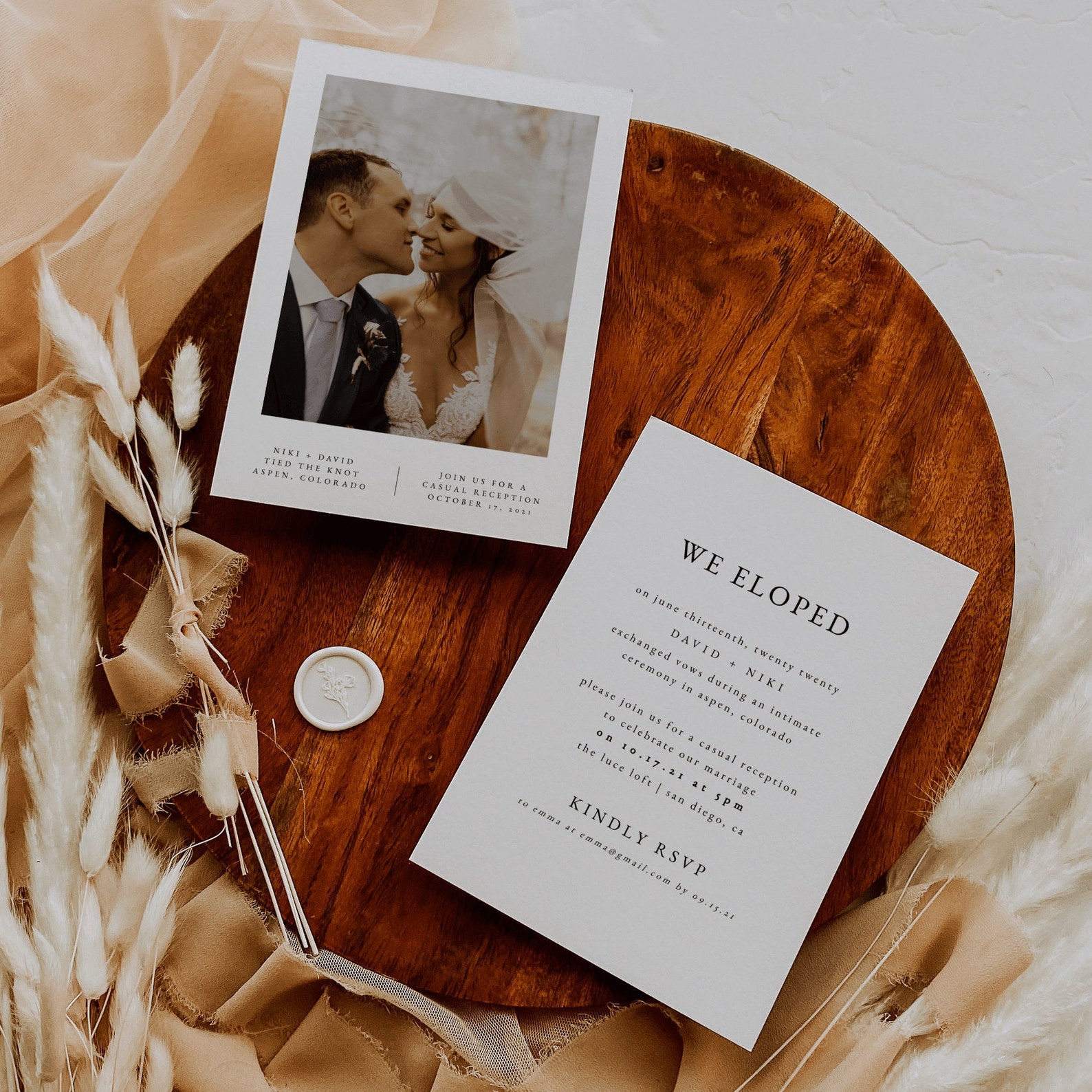 Printable Elopement Reception Invitation Template | Elopement ...