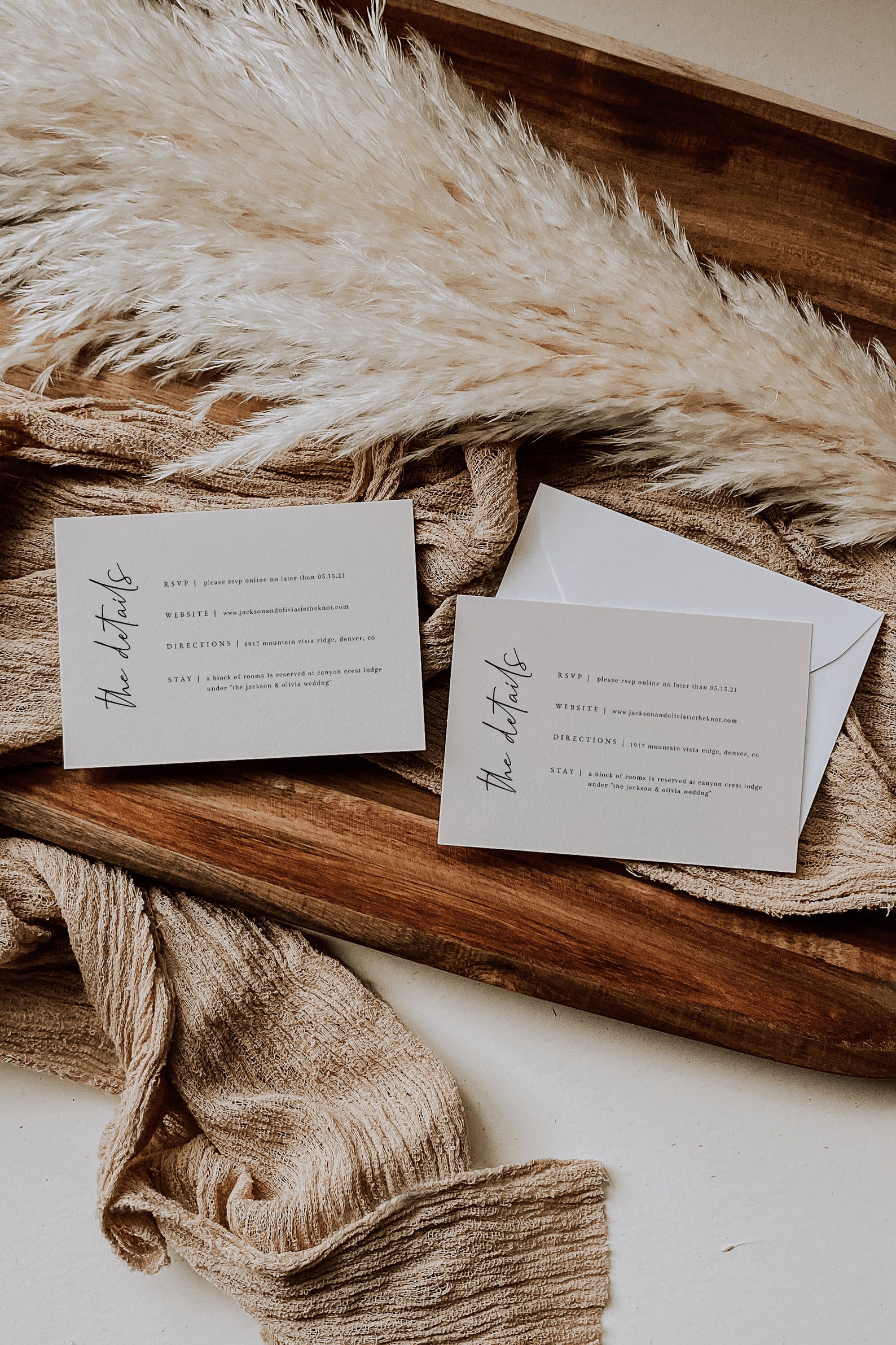 Wedding Details Card Template — Editable Wedding Enclosure Card Insert ...