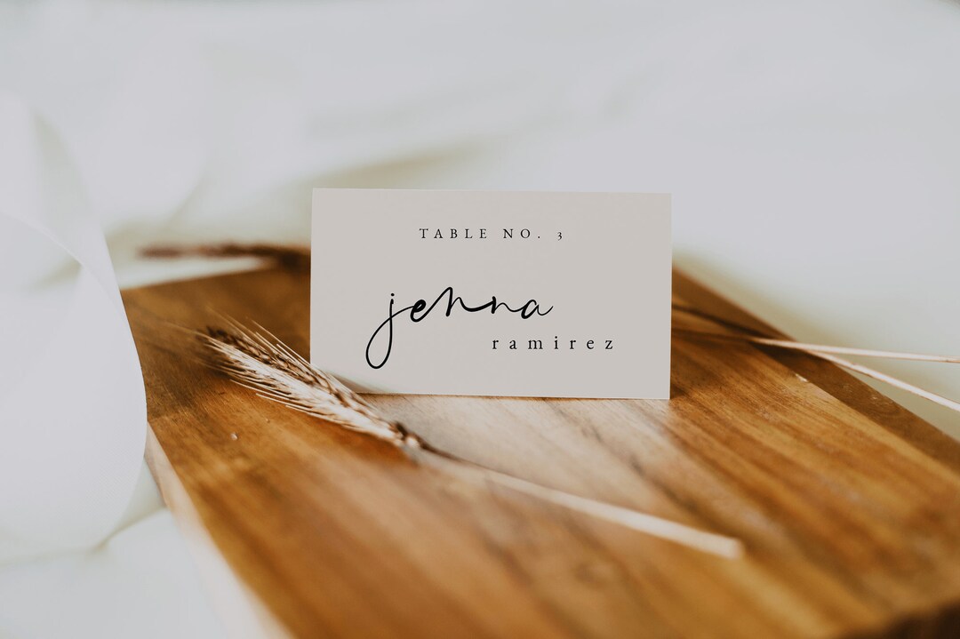 Minimalist Boho Place Card Template — Printable Minimalist Wedding ...