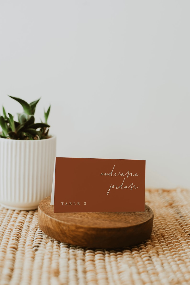 Terracotta Place Card Template — Printable Boho Wedding Place Cards ...