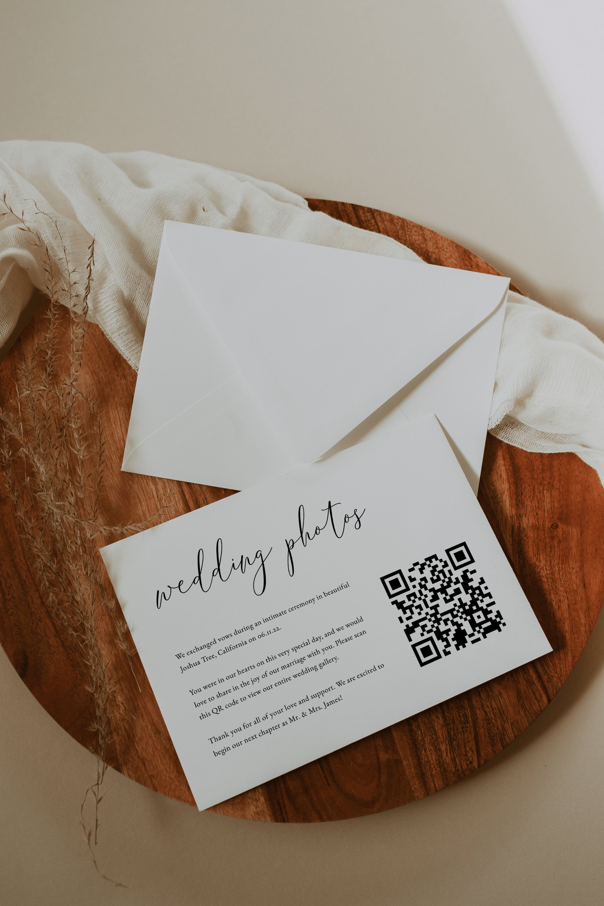 Wedding QR Code Card Template Wedding Photos QR Code Card | Etsy UK