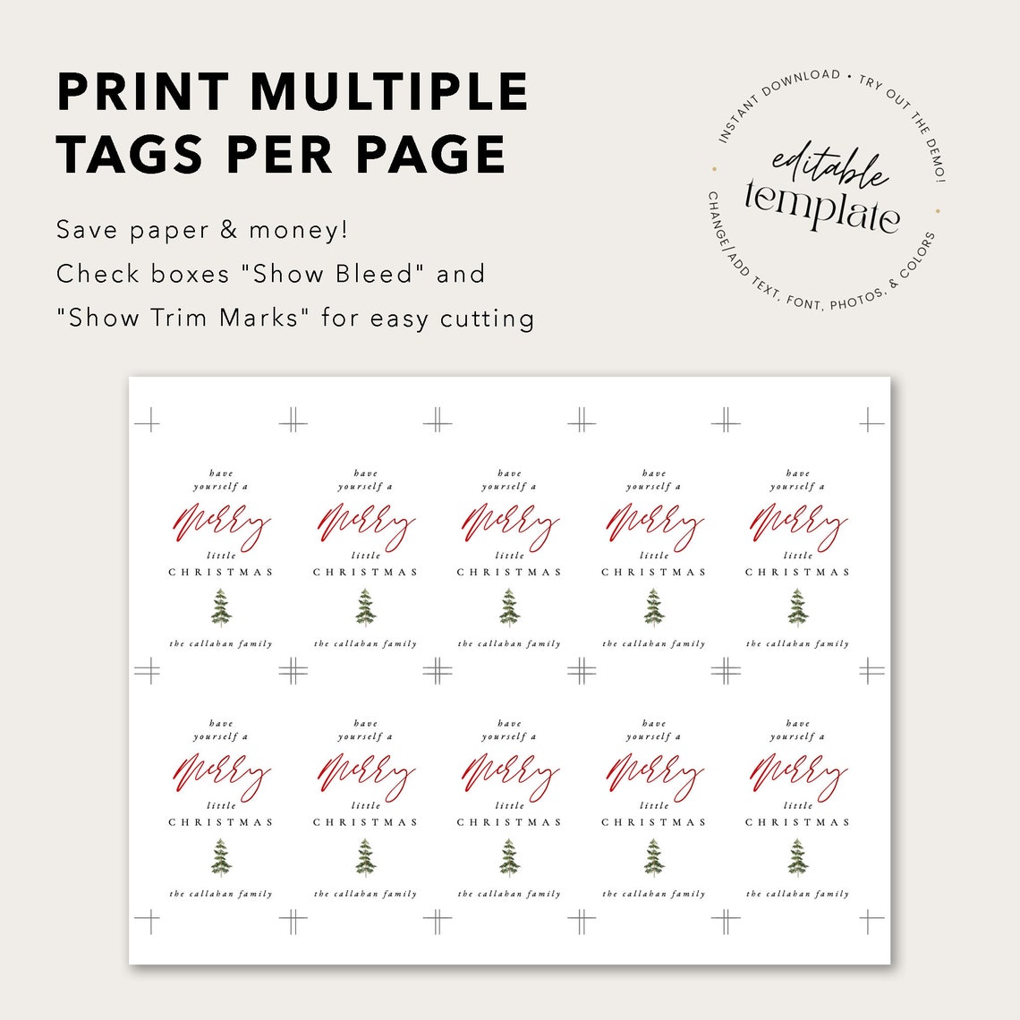 Printable Christmas Gift Tags Template | Holiday Gift Tags Printable ...