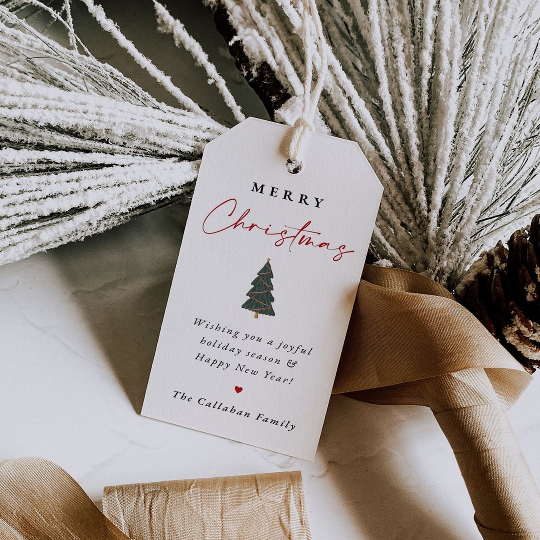 Holiday Gift Tag Template | Printable Christmas Gift Tag | Editable ...