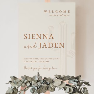 Desert Wedding Welcome Sign Template, Cactus Wedding Welcome Sign ...