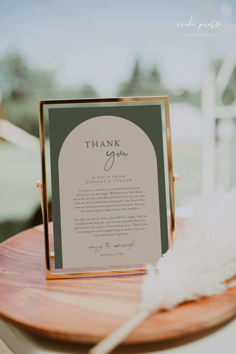 Boho Wedding Thank You Sign Template Printable Thank You - Etsy