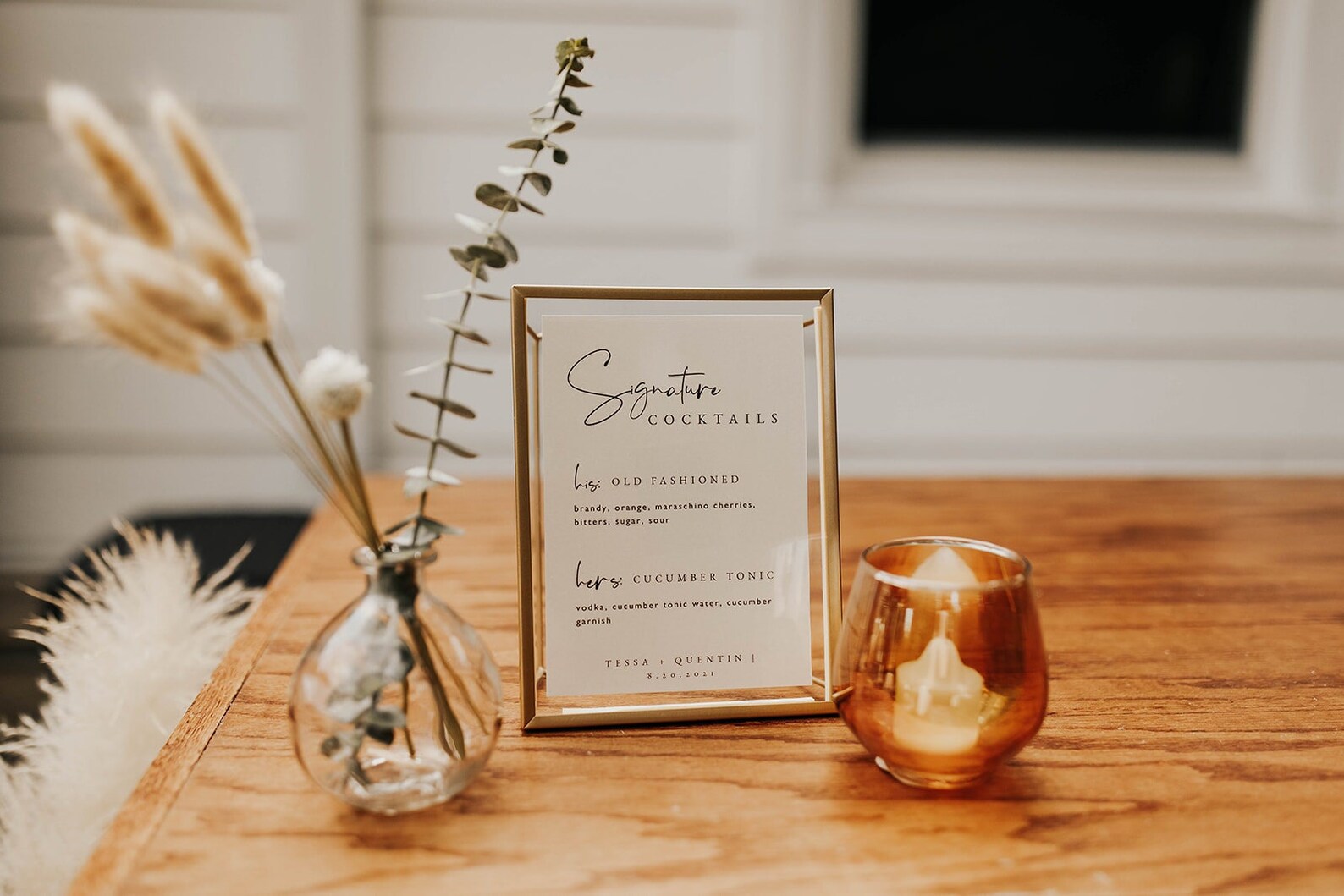Cocktail Menu Sign Template — Wedding Cocktail Menu — His and Hers ...