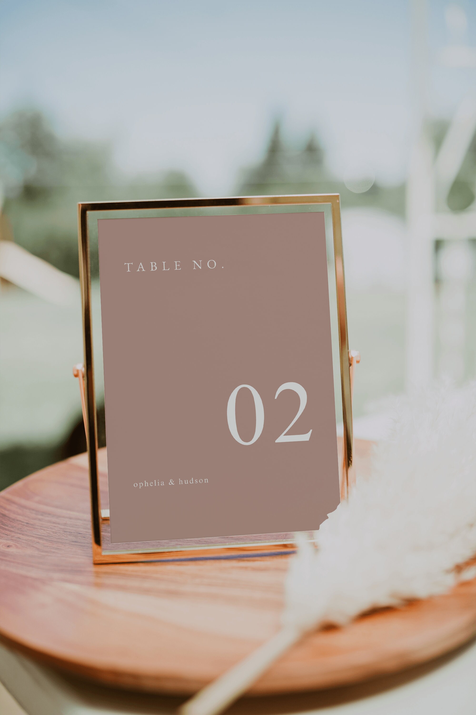 Earthy Mauve Wedding Table Numbers Template — Modern Wedding Table ...