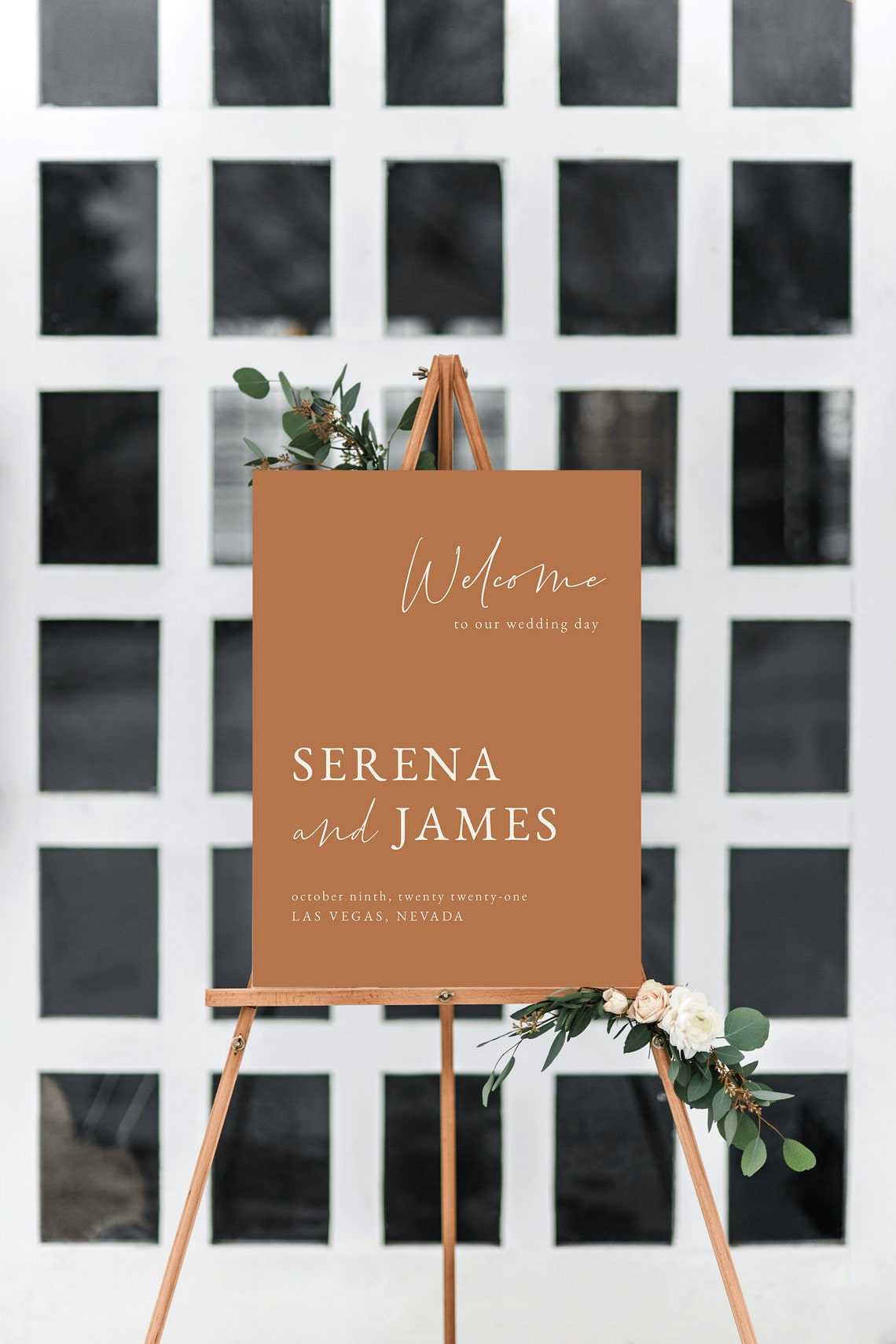 Desert Minimalist Wedding Welcome Sign Template Burnt Orange - Etsy
