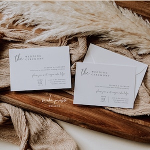 Minimalist Wedding Ceremony Insert Card Template | Printable Wedding ...