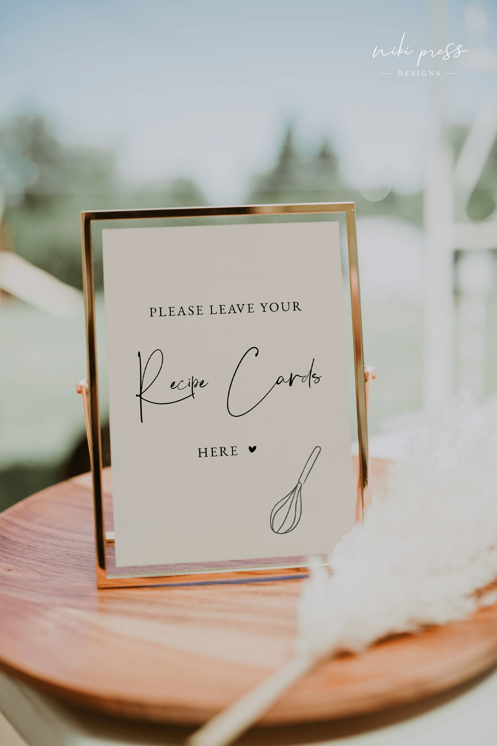 Recipe Card Sign Template Please Leave Your Recipe Cards | Etsy