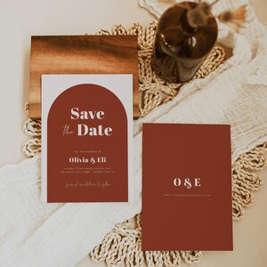 Retro Glam Save the Date Template — Printable Arched Save the Date ...