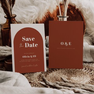 Retro Glam Save the Date Template — Printable Arched Save the Date ...