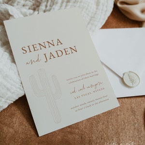 Desert Wedding Invitation Suite Template, Cactus Wedding Invitation ...