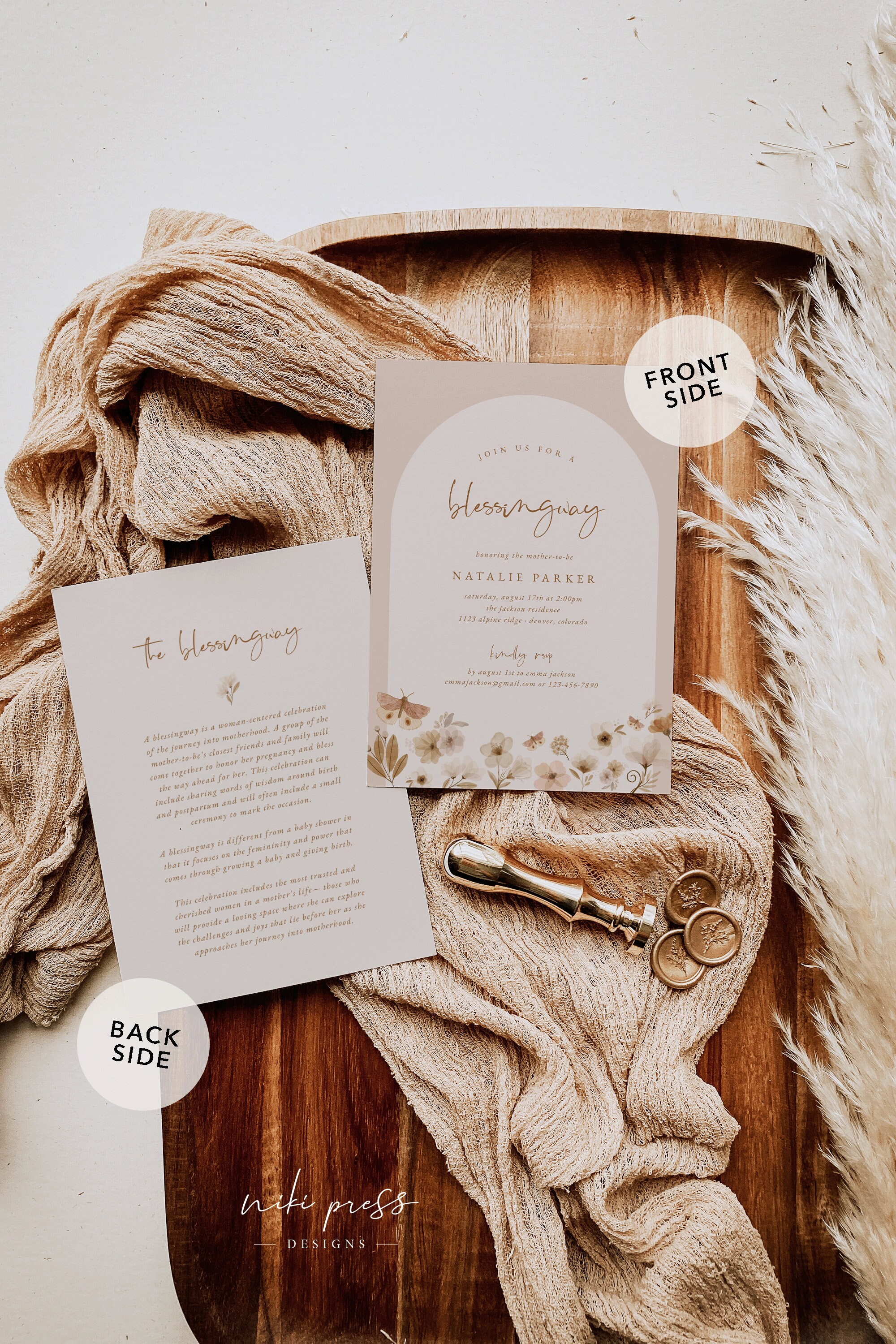 Blessingway Invitation Template | Mother Blessing Invitation | Blessing ...