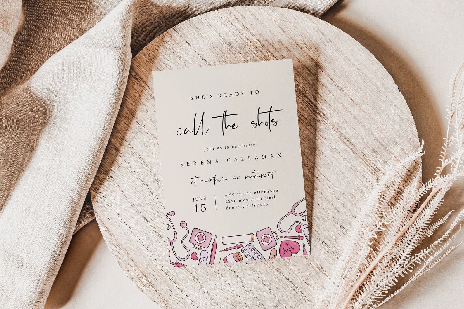 Nurse Graduation Party Invitation Template | She's Ready to Call the ...