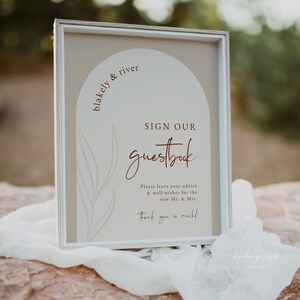 Arched Guest Book Sign Template | Guestbook Wedding Sign | Sign Our ...