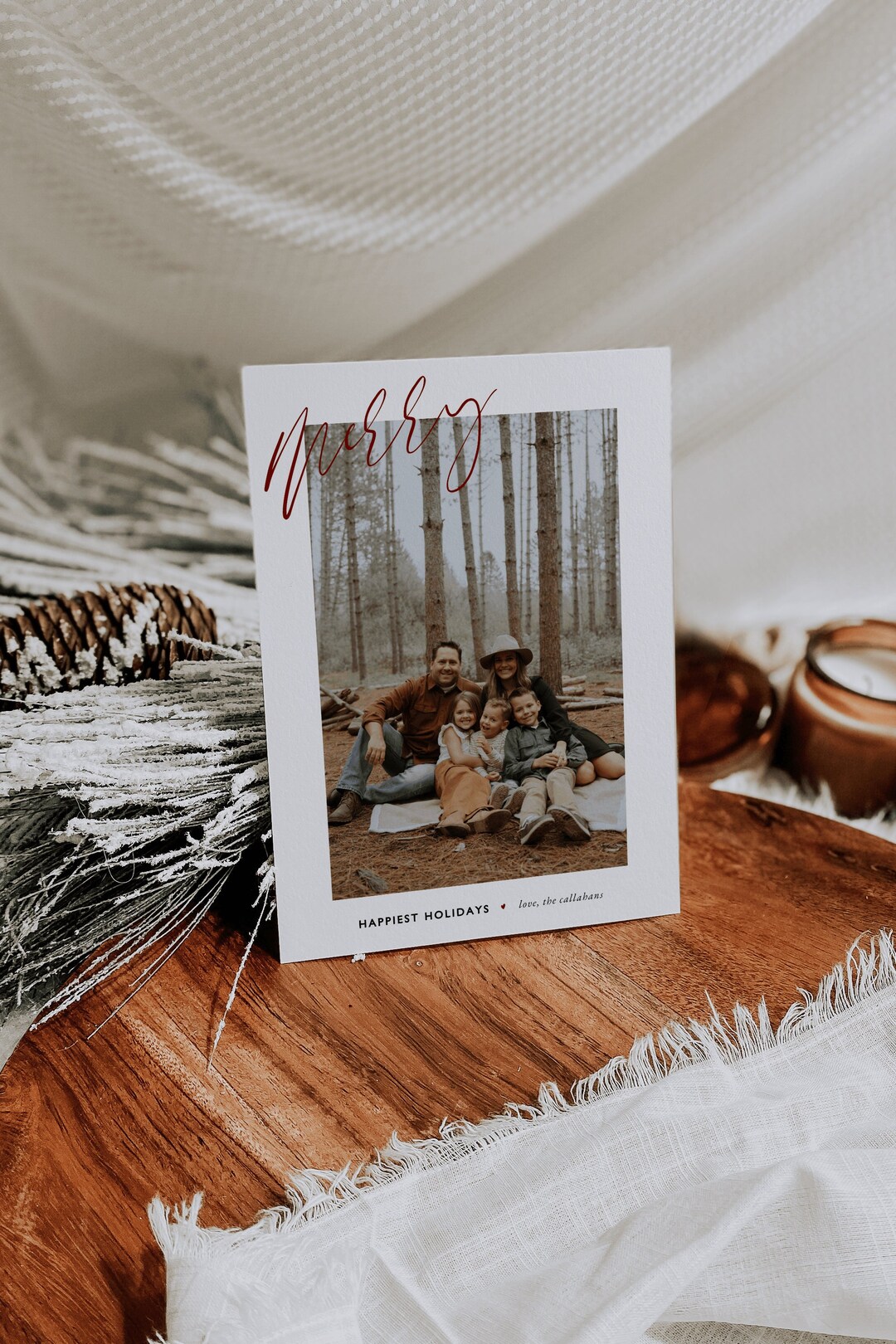 Multiple Photo Christmas Card Template — Modern Holiday Card — Photo ...