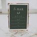 Forest Green Bar Sign Template | Green Wedding Drink Sign | Modern ...