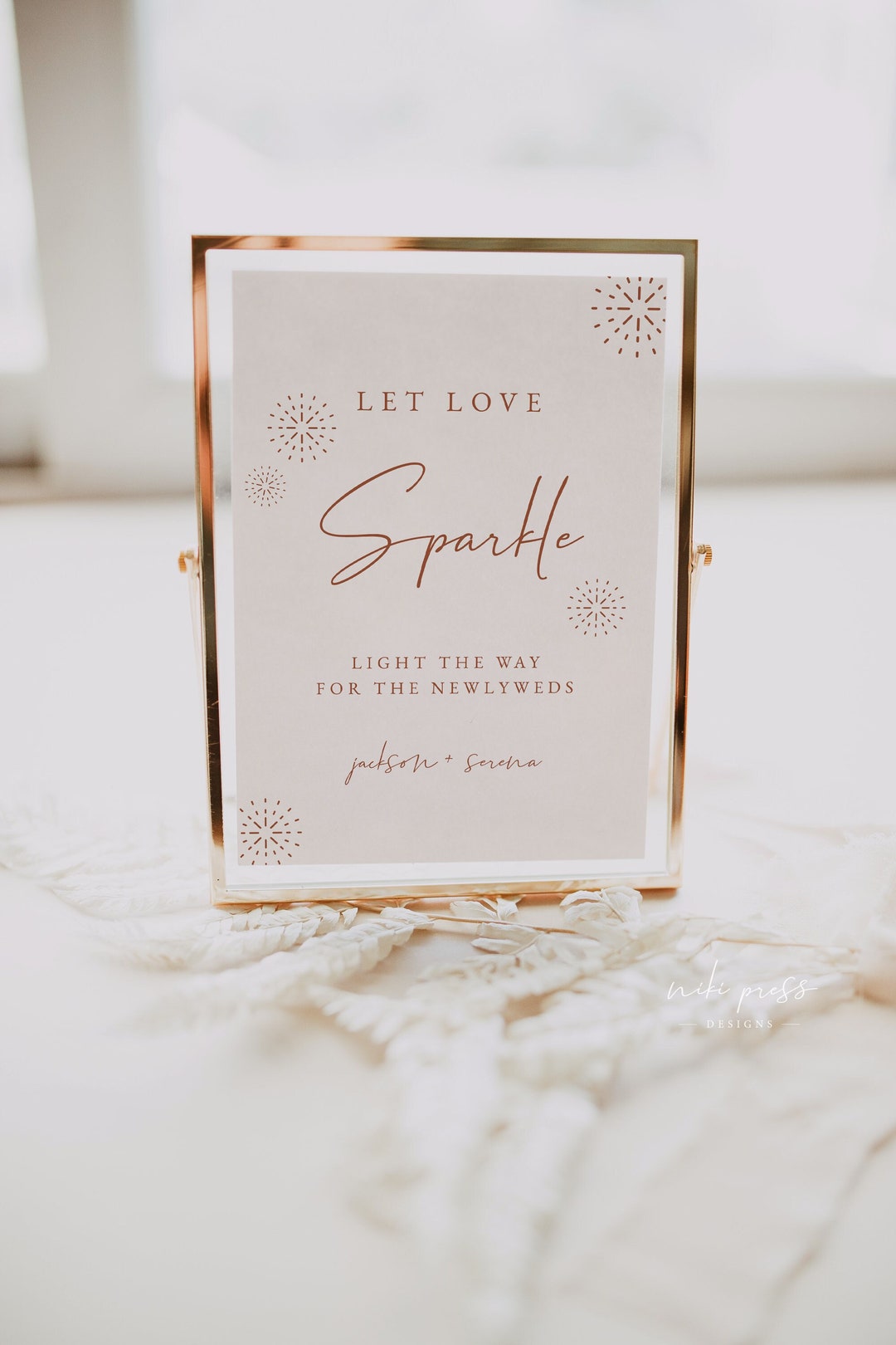 Wedding Send off Sign Template, Rust Wedding Sparkler Exit Sign, Let ...