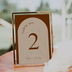 Arched Terracotta Table Numbers Template — Boho Arch Wedding Table ...