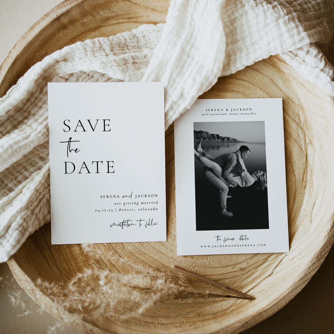 Elegant Modern Save the Date Template Minimalist Save the - Etsy