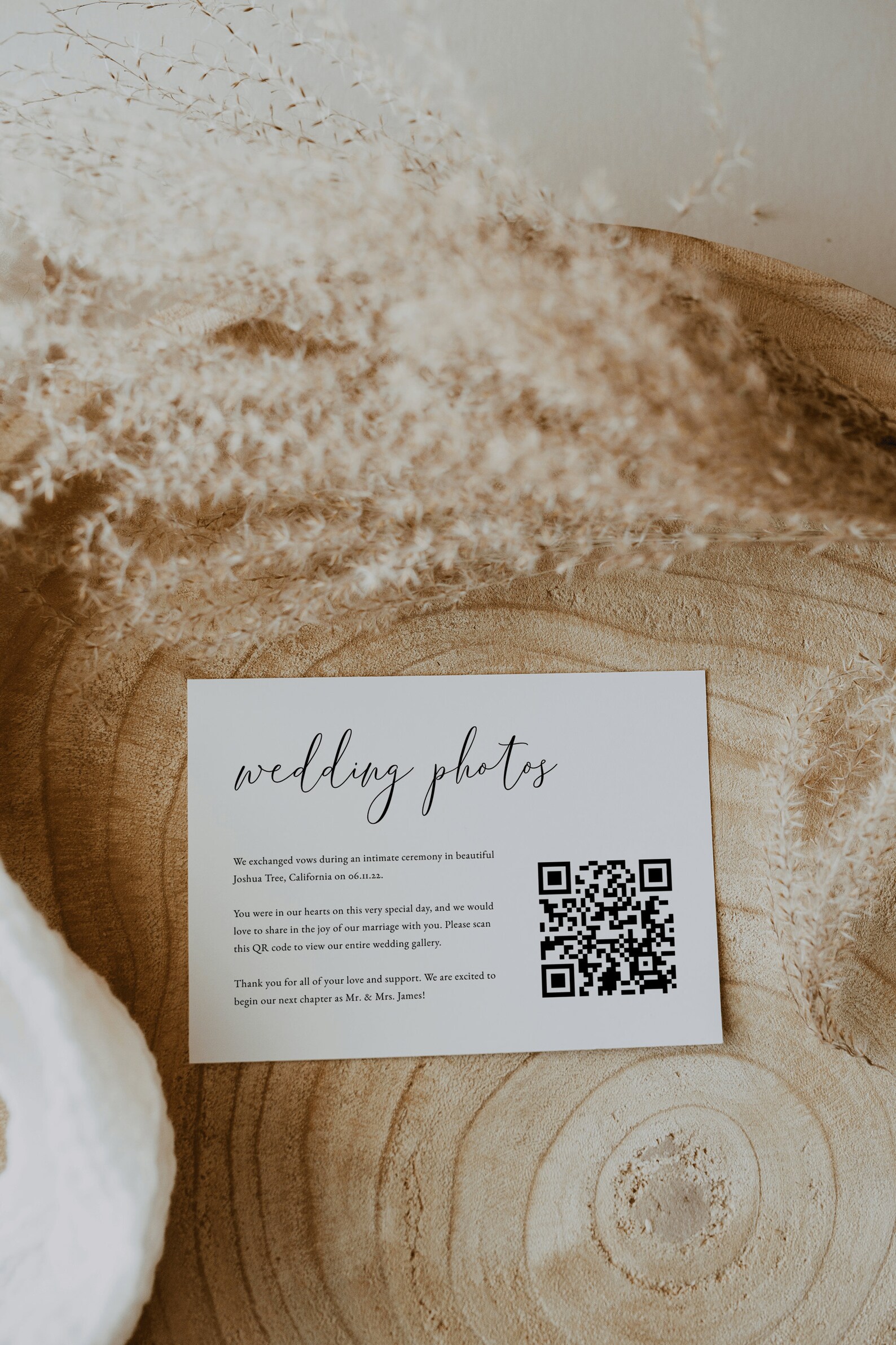 Wedding QR Code Card Template | Wedding Photos QR Code Card | Wedding ...