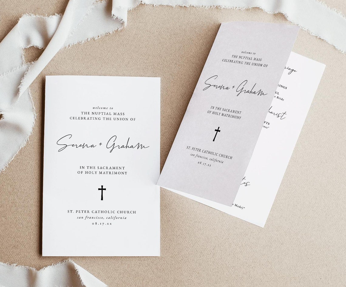 Catholic Wedding Program Template, Catholic Mass Wedding Program ...