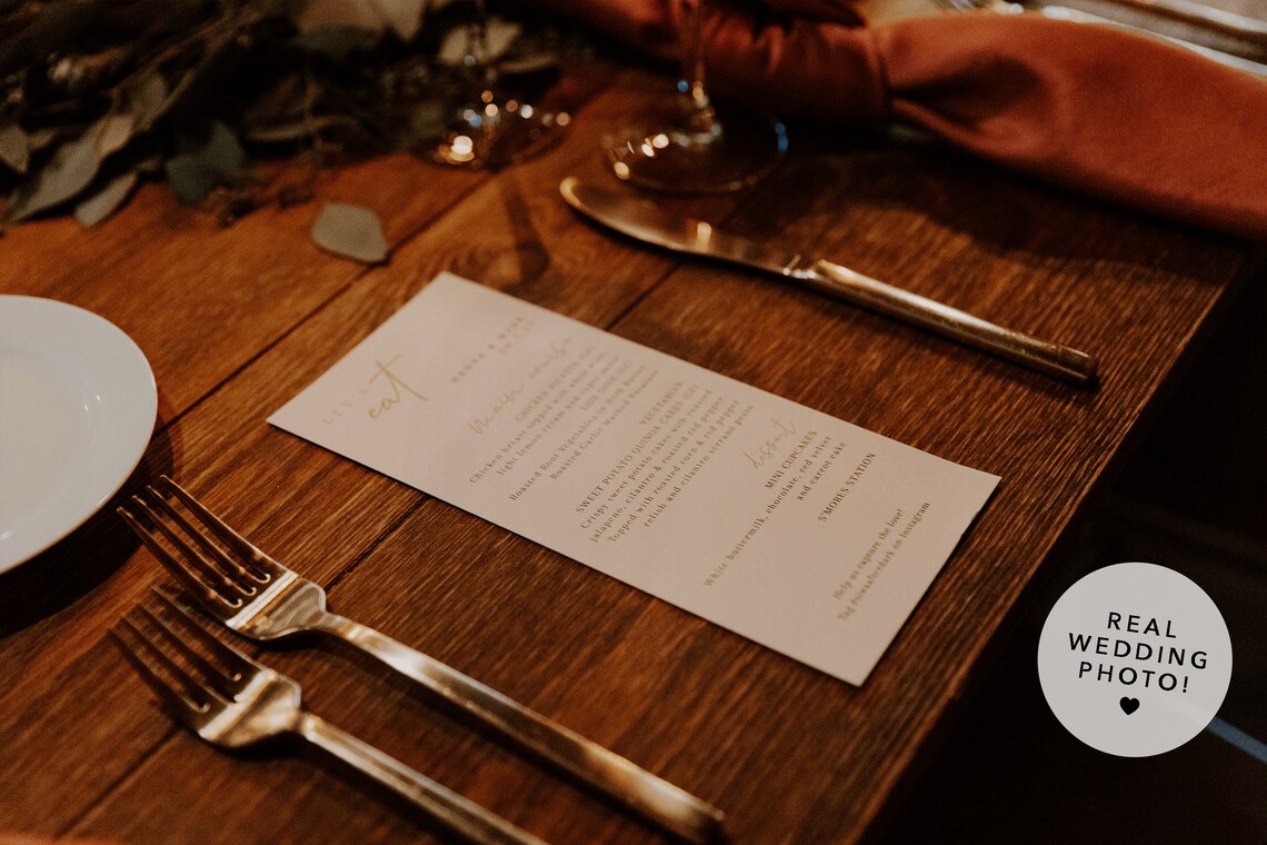 Rust Wedding Dinner Menu Template — Terracotta Wedding Menu — Editable ...