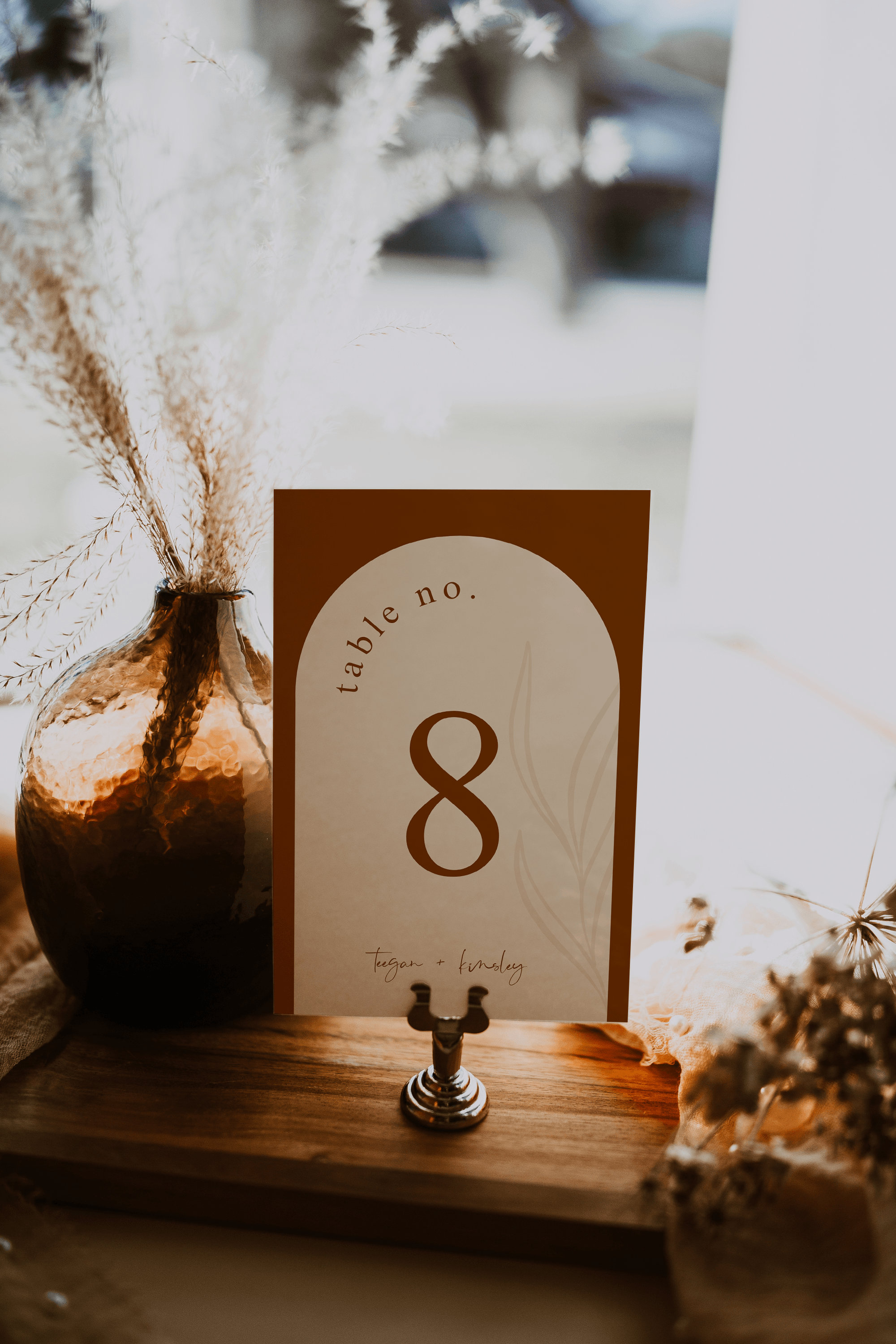 Arched Terracotta Table Numbers Template — Boho Arch Wedding Table ...