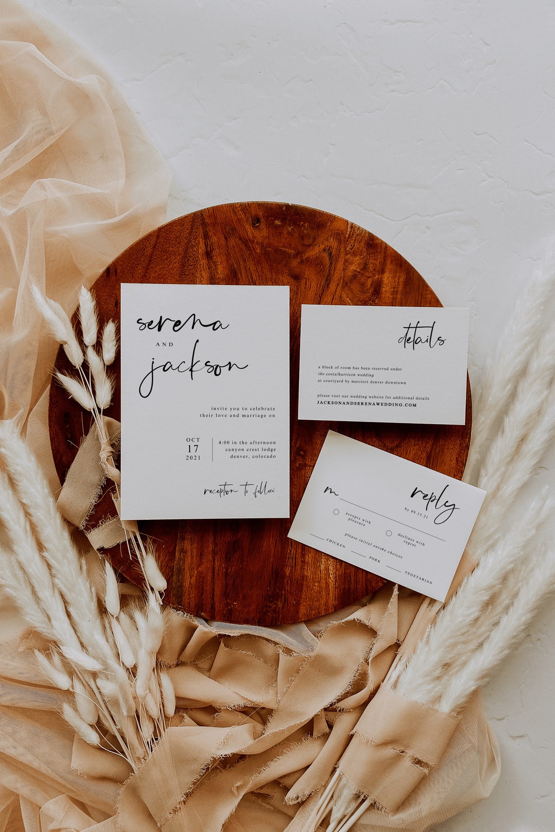 Minimalist Wedding Invitation Template — Printable Modern Wedding ...
