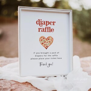 Diaper Raffle Sign Template, Pizza Baby Shower, Baby Shower Signage ...