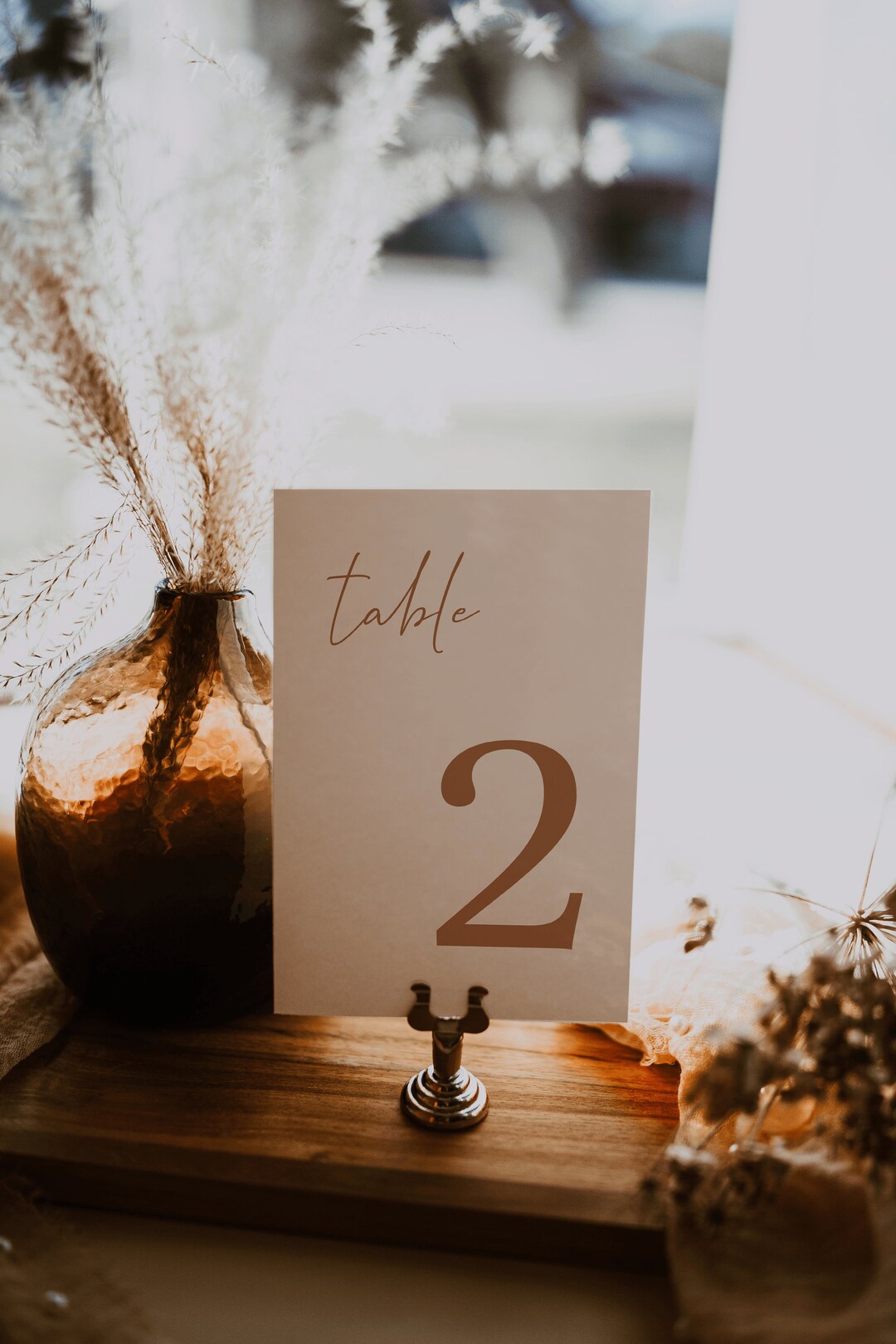 Bohemian Wedding Table Numbers Template — Wedding Table Number Signs ...