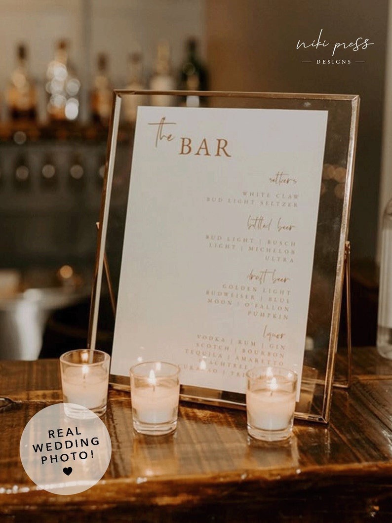 Desert Boho Bar Menu Sign Template Wedding Drinks Menu | Etsy