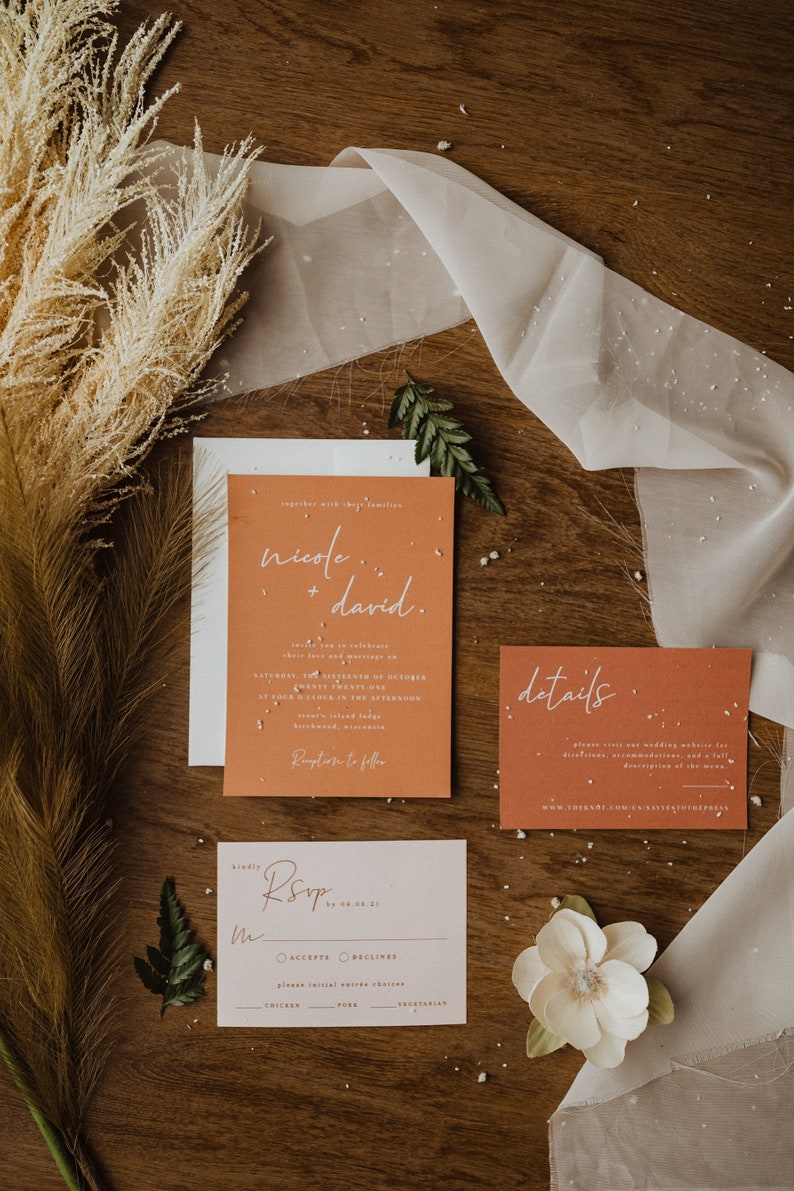 Terracotta Wedding Invitation Suite Printable Desert Wedding | Etsy