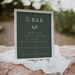 Forest Green Bar Sign Template | Green Wedding Drink Sign | Modern ...