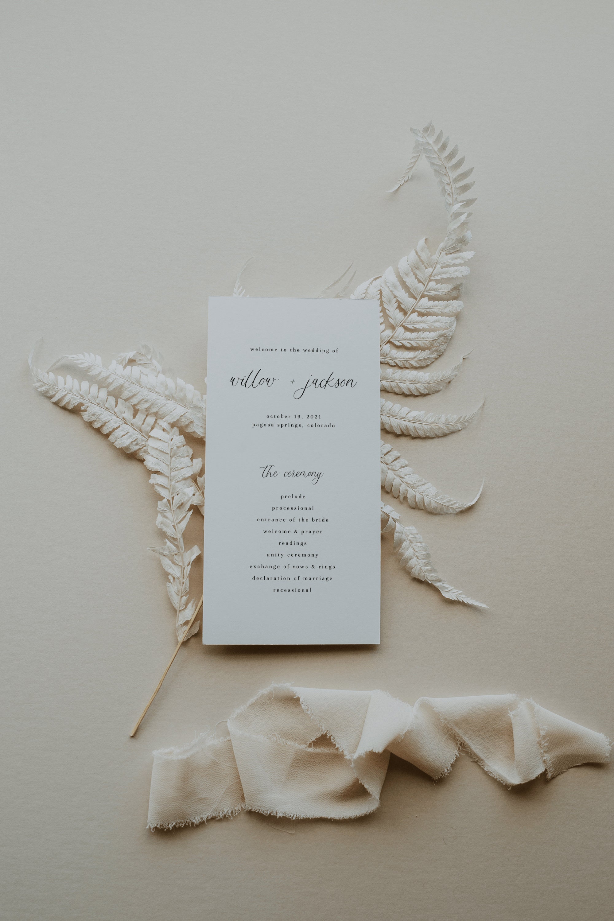 Minimalist Wedding Program Template Editable Wedding - Etsy