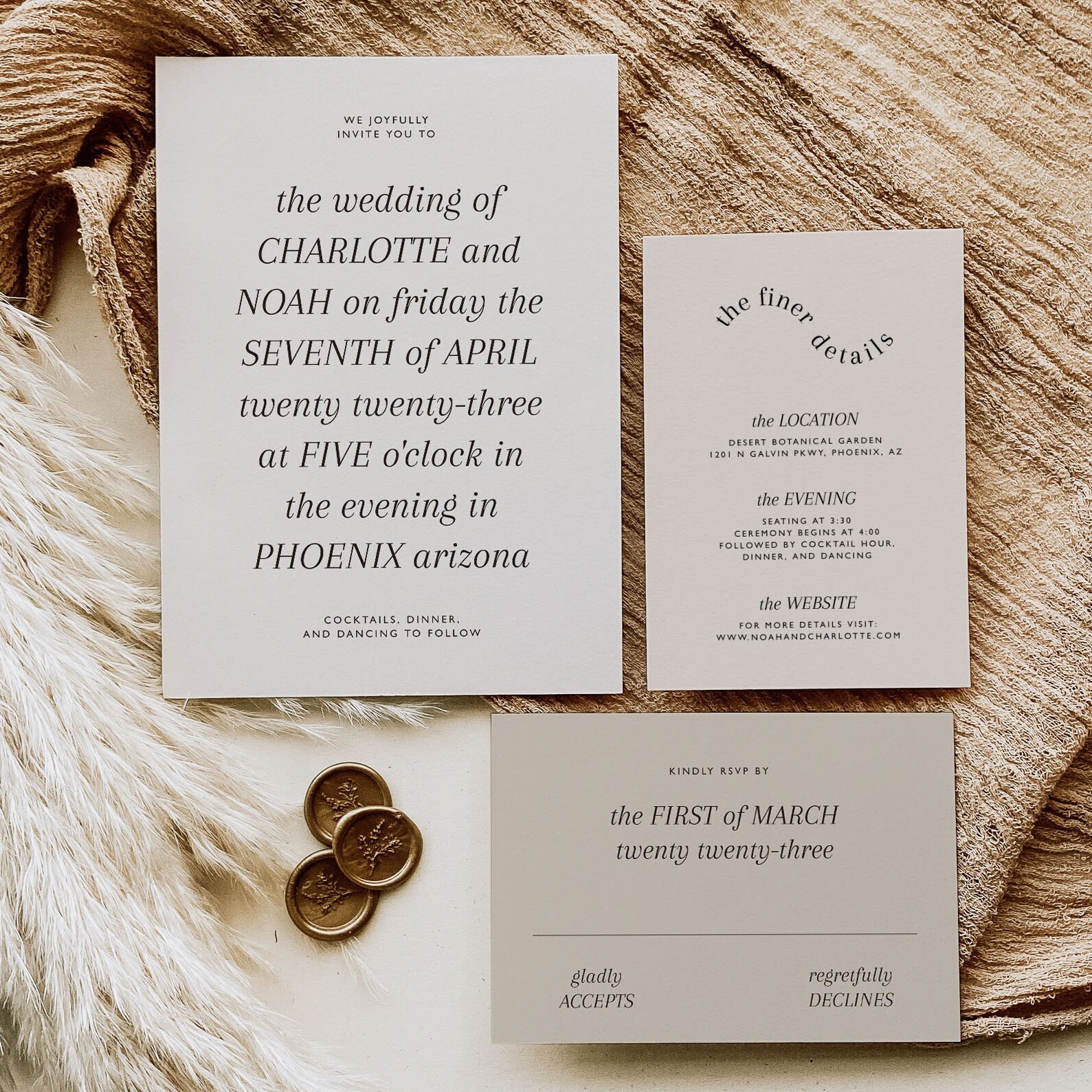 Modern Wedding Invitation Suite Template, Minimalist Wedding Invites ...